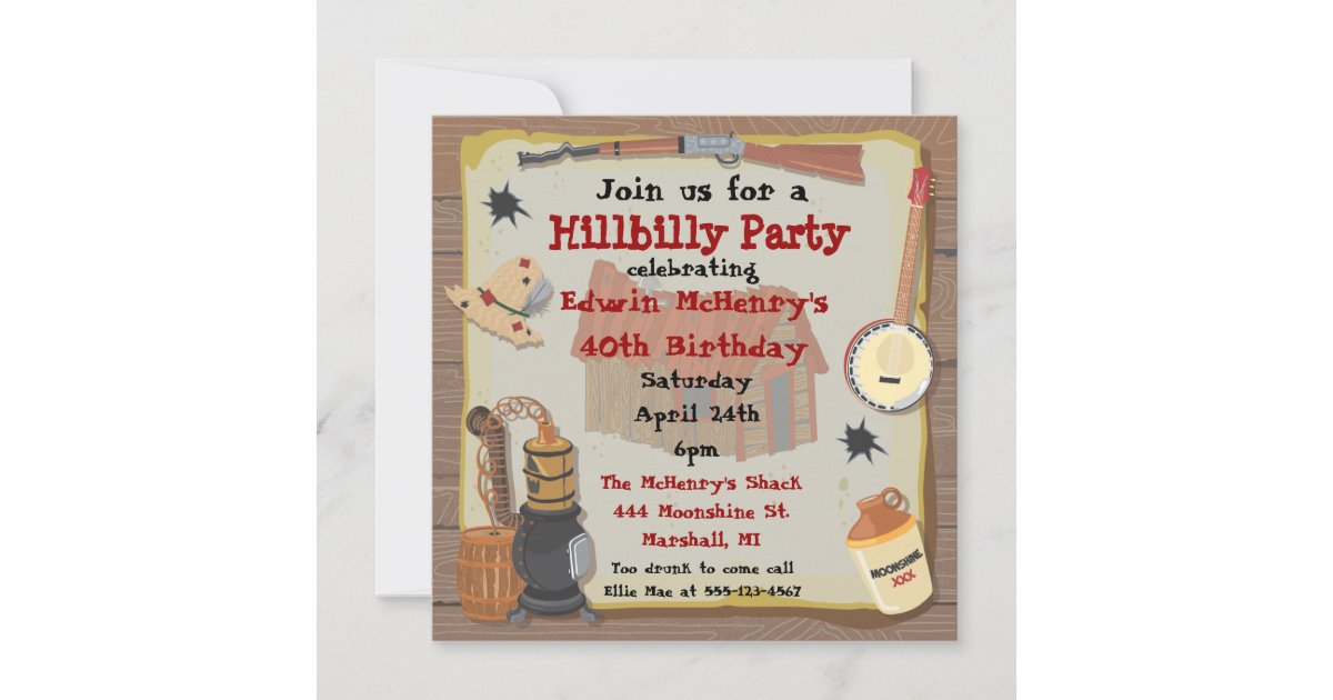 Hillbilly Party Invitation | Zazzle