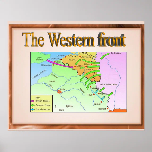 History, World War I, Western front, map Poster | Zazzle