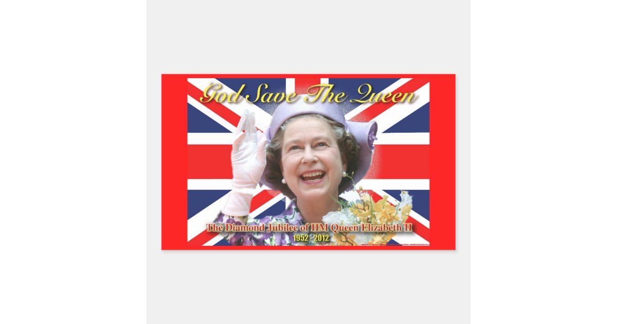 HM Queen Elizabeth II Diamond Jubilee Rectangular Sticker | Zazzle