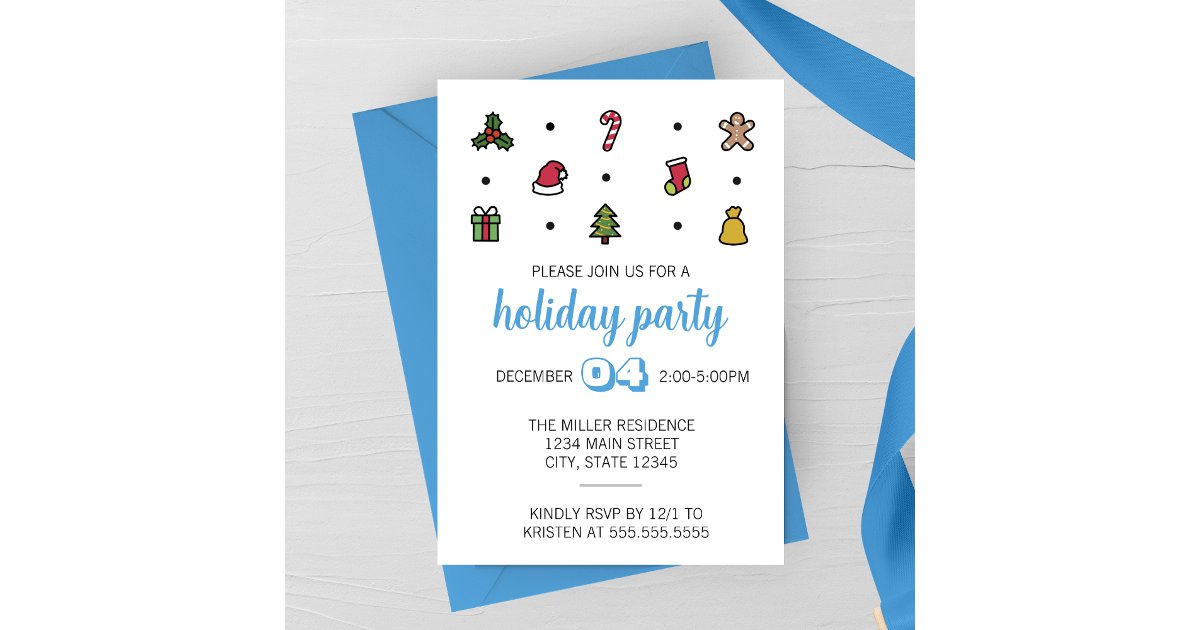 Holiday Icons Party Invitation | Zazzle