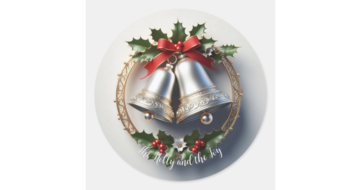 Holly and the Ivy - Silver Bells Classic Round Sticker | Zazzle