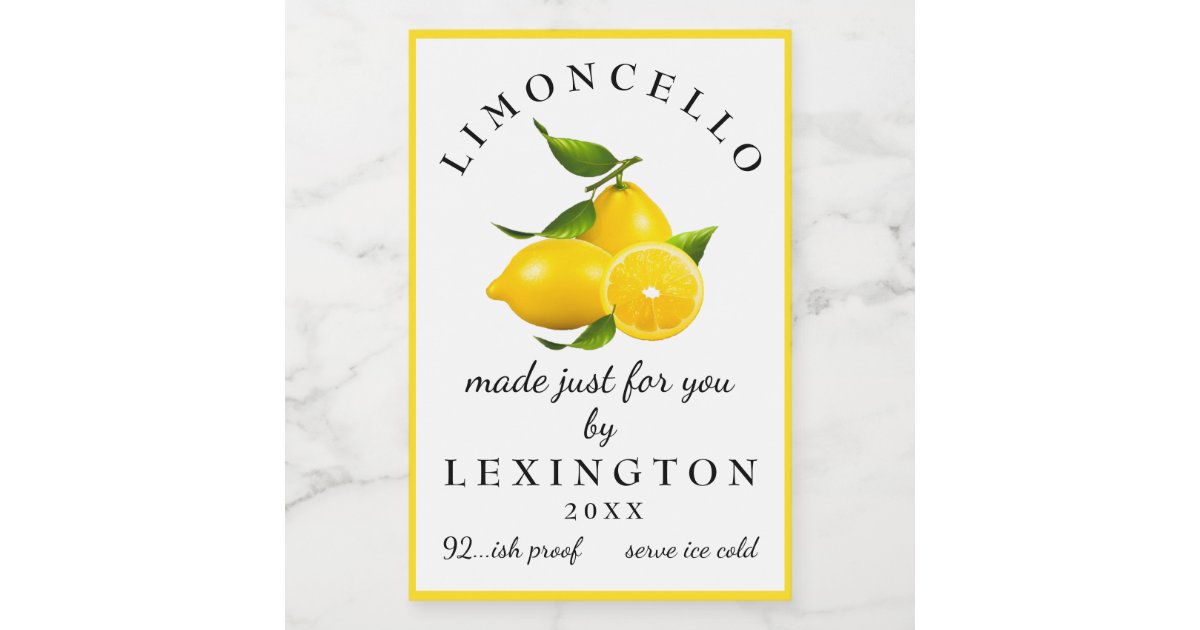 Homemade Limoncello Meyer Lemons Bottle Label | | Zazzle