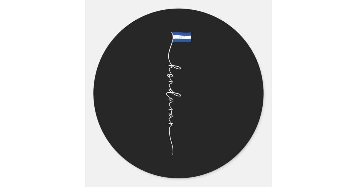 Hondura Signature Honduran Flag Classic Round Sticker | Zazzle