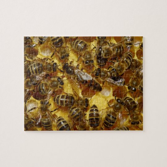 Honey Bees in Hive with Queen in Middle Jigsaw Puzzle | Zazzle.com.au