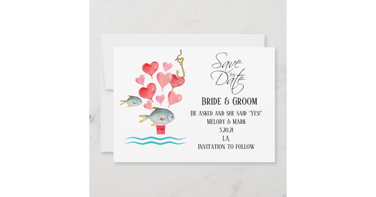 Hooked on Fishing Wedding Invitation | Zazzle