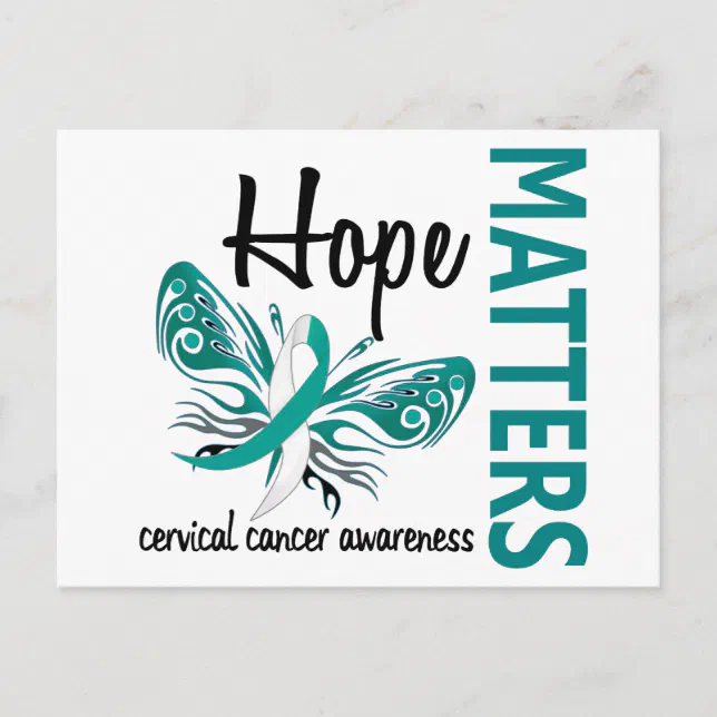 Hope Matters Butterfly Cervical Cancer Postcard | Zazzle