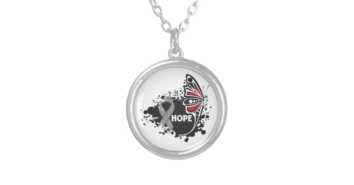 Hope Parkinson's Disease Butterfly Silver Plated Necklace | Zazzle