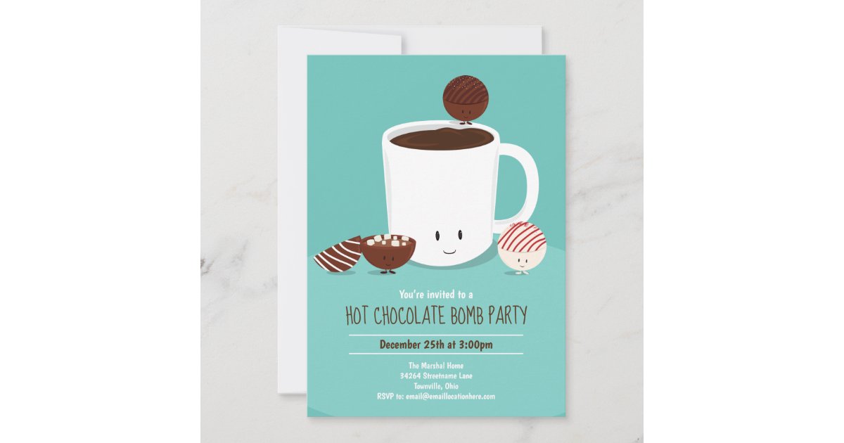 Hot Chocolate Bomb Hot Cocoa Party Invitation | Zazzle