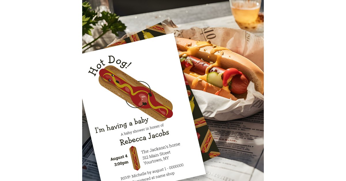 Hot dog! Baby Shower Invitation | Zazzle