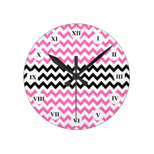 Abstract Chevron Wall Clocks | Zazzle.com.au