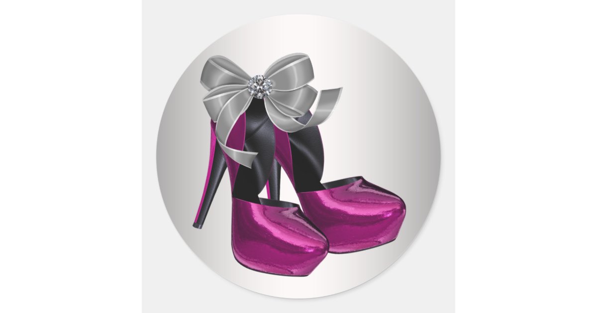 Hot Pink High Heel Shoe Stickers | Zazzle