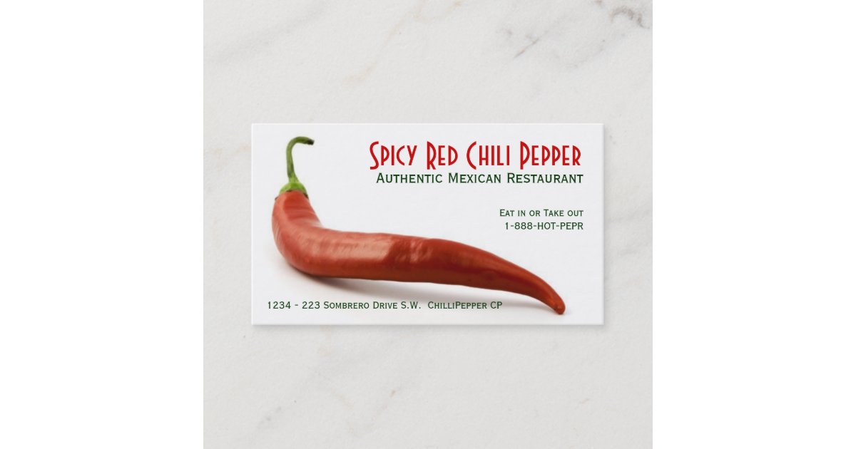 Hot Red Chilli Pepper Business Card | Zazzle