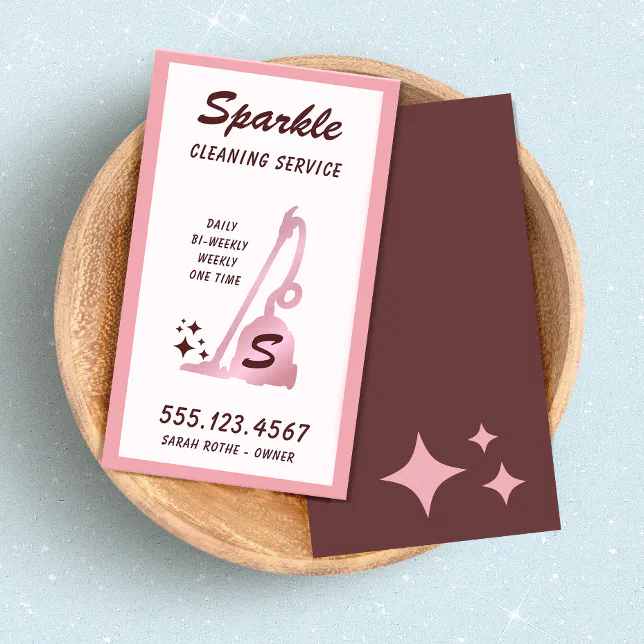 House Cleaning Service Rose Gold Vacuum Cleaner Calling Card | Zazzle