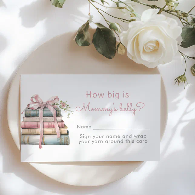 How big is mommys belly Storybook baby shower Enclosure Card | Zazzle