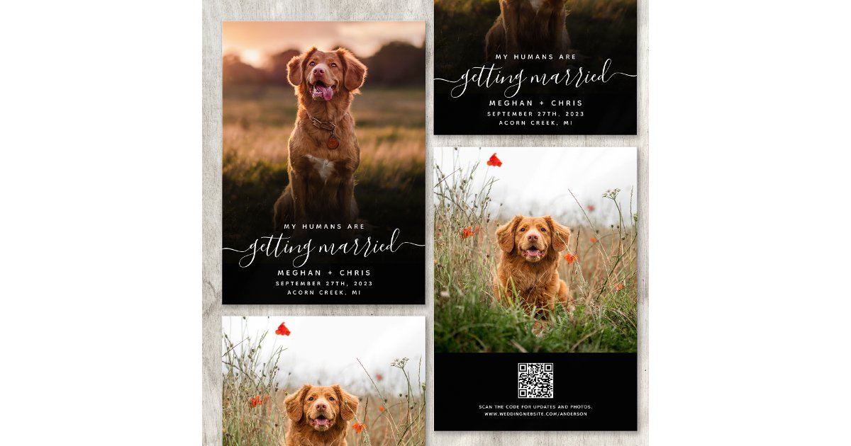 Humans Getting Married Photo QR Code Save The Date | Zazzle