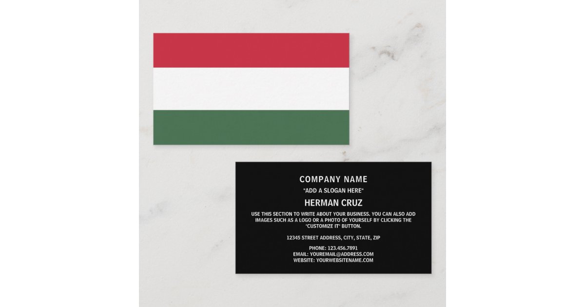 Hungarian Flag, Flag of Hungary Business Card | Zazzle