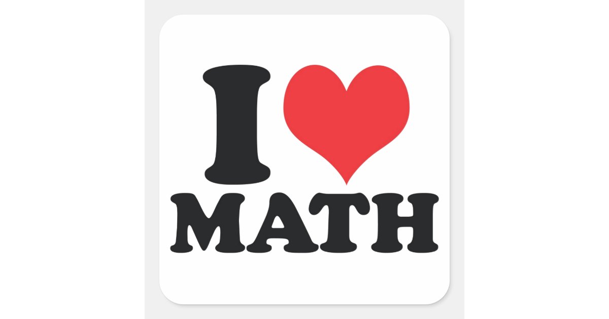 I Heart / love math Square Sticker | Zazzle