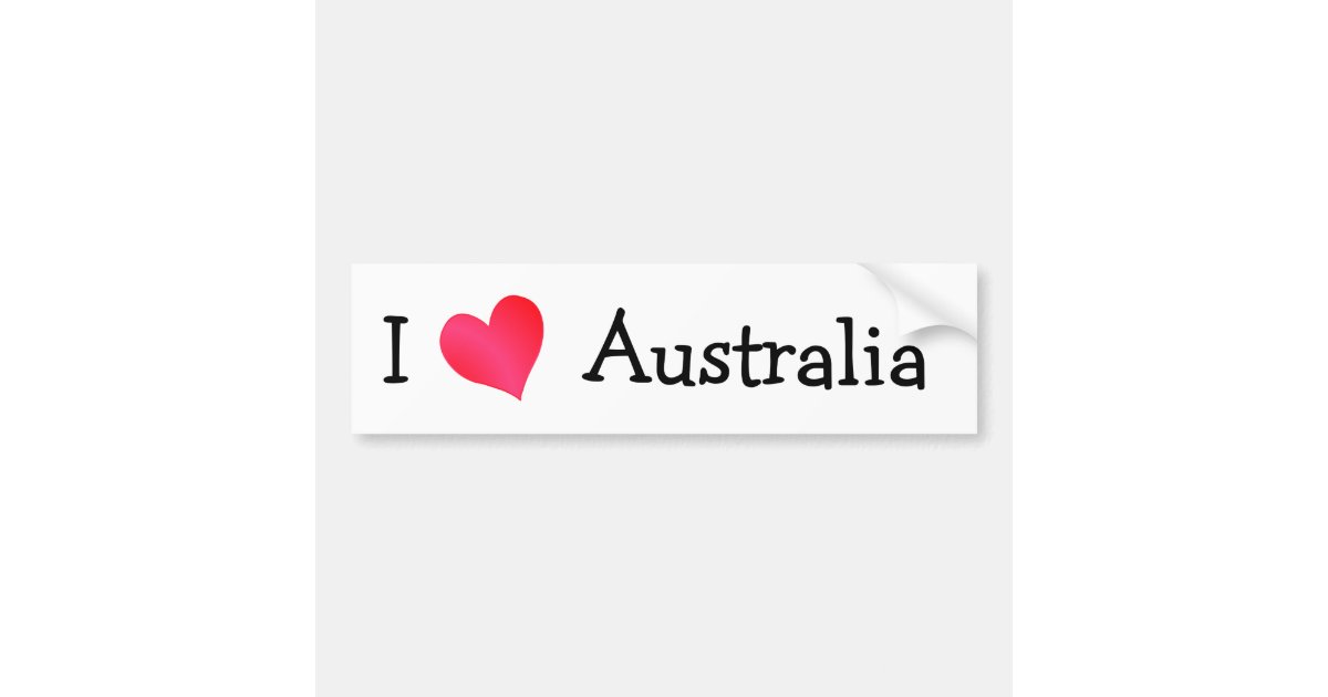 I Love Australia Bumper Sticker | Zazzle