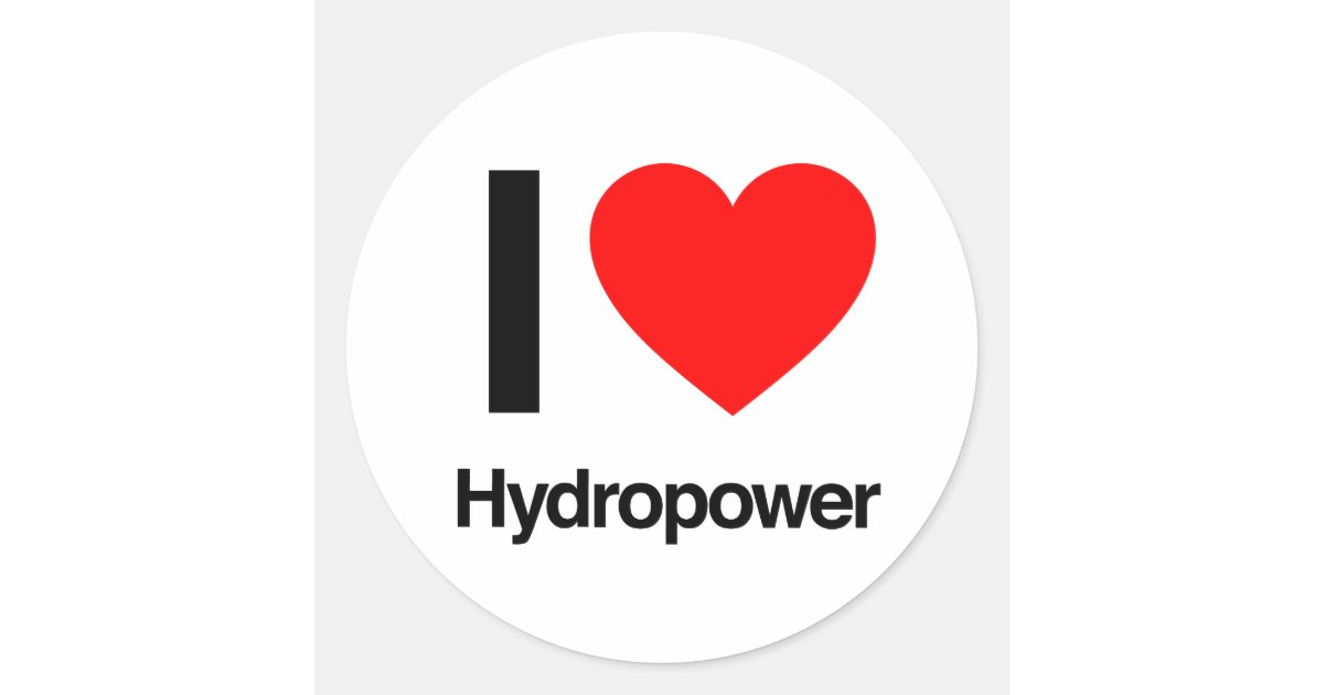 I Love Hydropower Classic Round Sticker | Zazzle