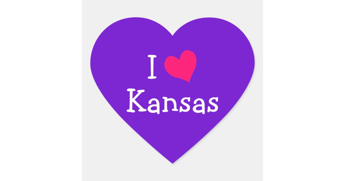 I Love Kansas Heart Sticker | Zazzle