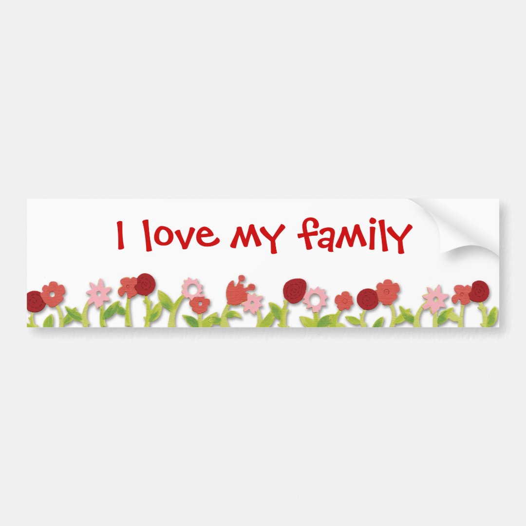 I love my family bumper sticker | Zazzle
