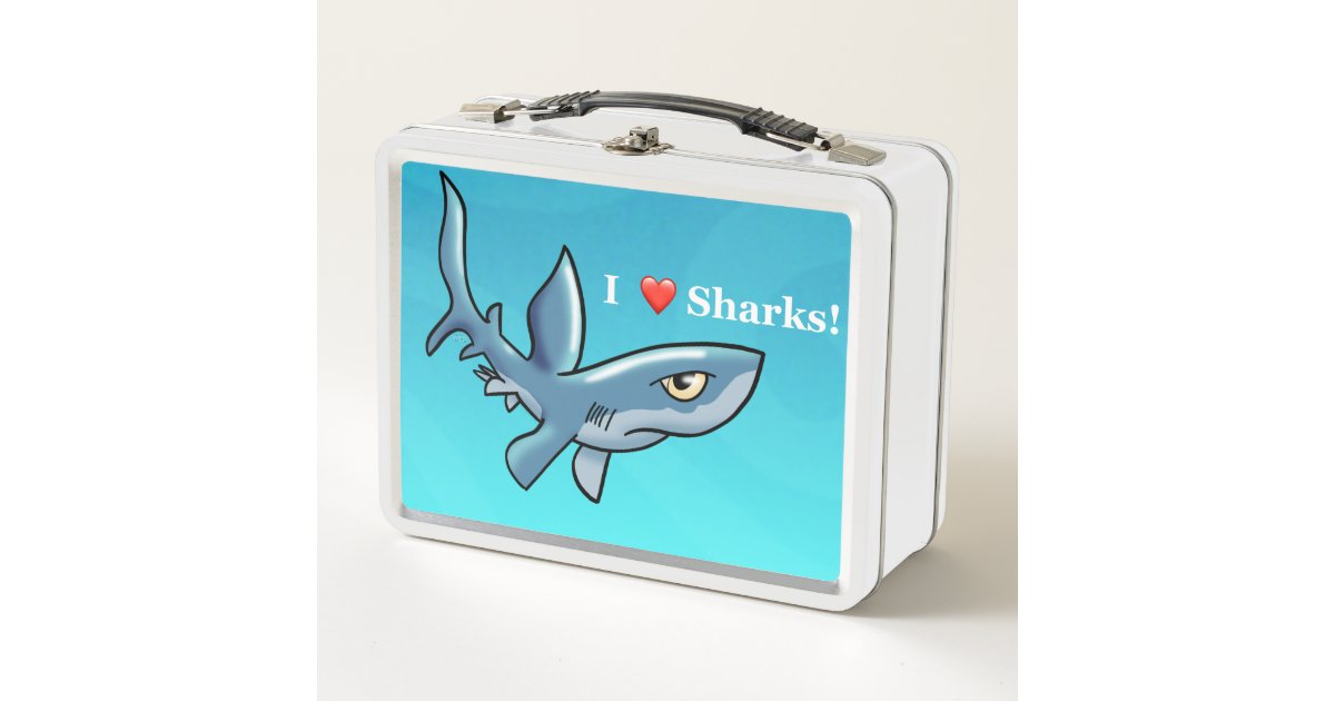 I Love Sharks Metal Lunch Box | Zazzle