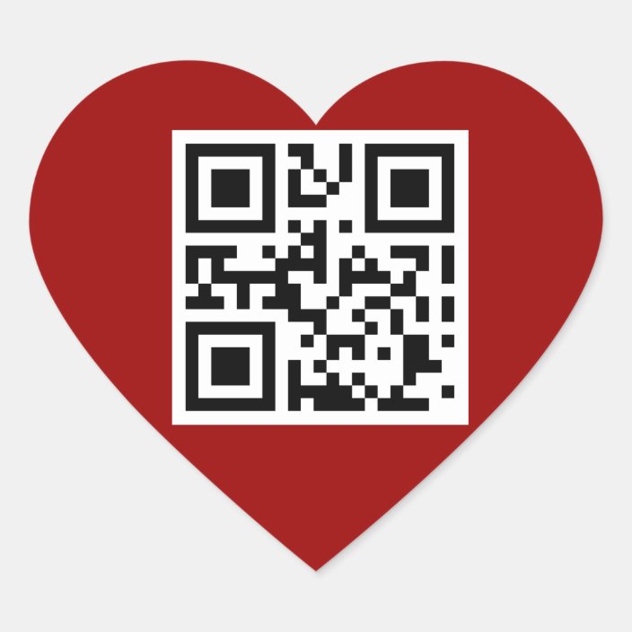 I Love You QR Code Heart Sticker | Zazzle.com.au