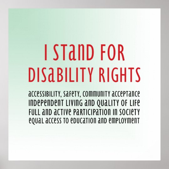 I Stand for Disability Rights Poster | Zazzle.com.au