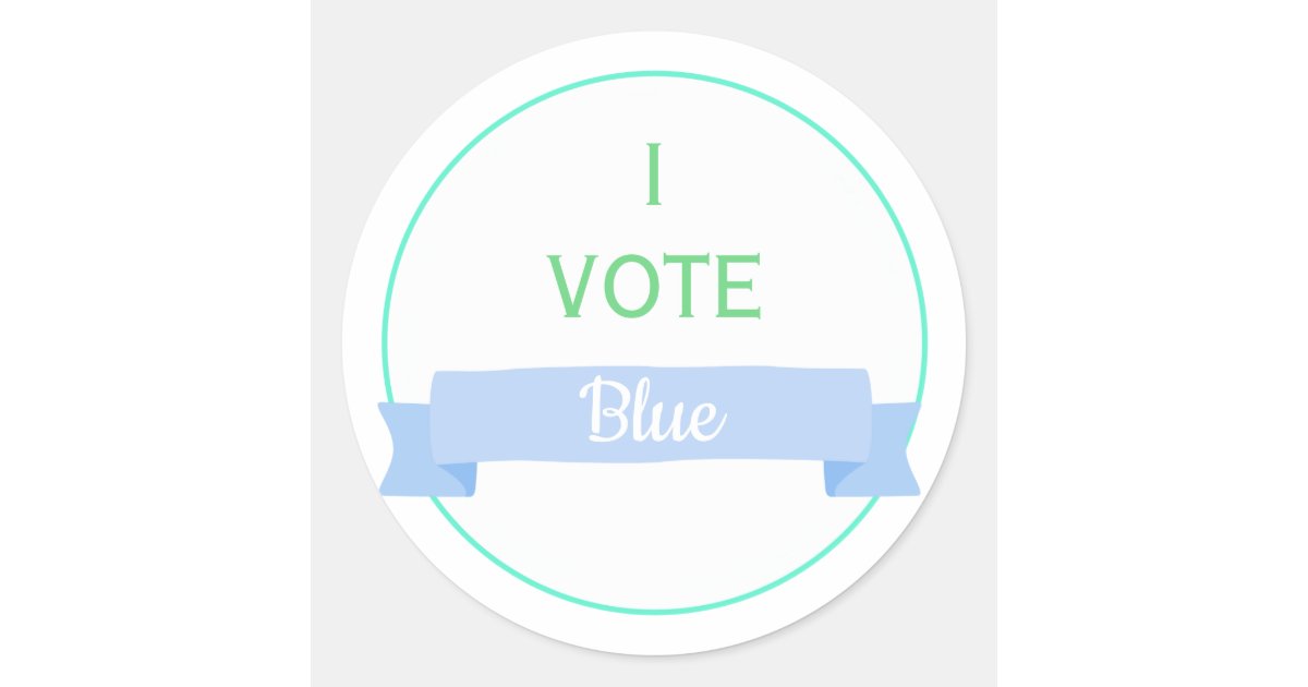 I VOTE BLUE | Baby shower Gender Reveal Game Classic Round Sticker | Zazzle