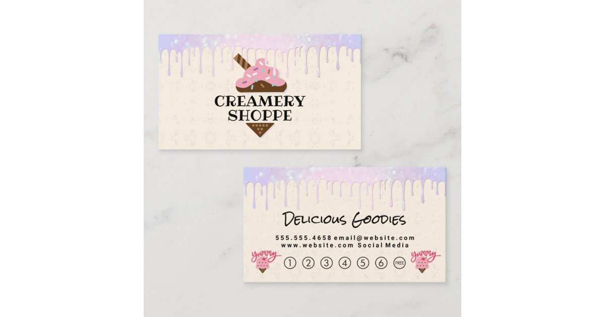 Ice Cream Punch Card | Zazzle