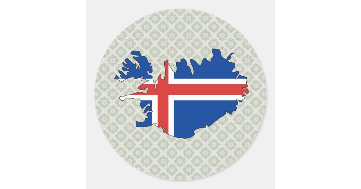 Iceland Flag Map full size Classic Round Sticker | Zazzle
