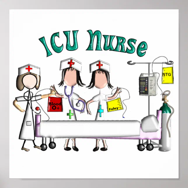 ICU Nurse Canvas Art -Unique 3D Artist Graphics Poster | Zazzle