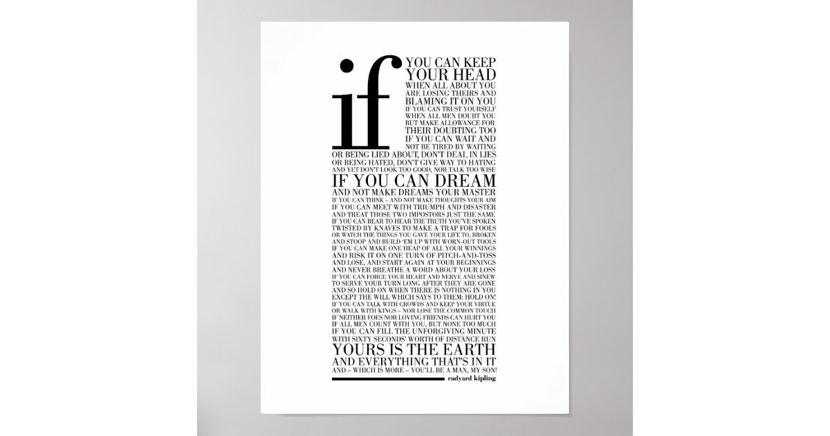 If by Rudyard Kipling Poster | Zazzle