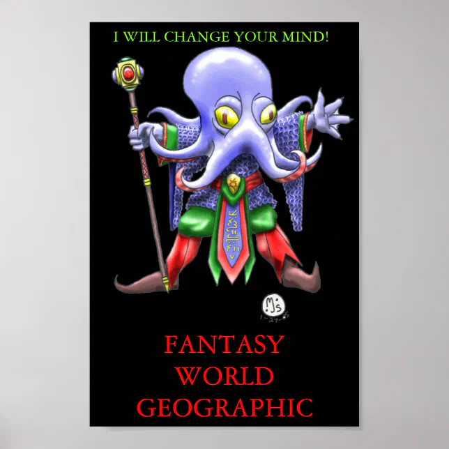 ILLITHIDMON CHIBI MIND FLAYER FANTASY WORLD GEO POSTER | Zazzle