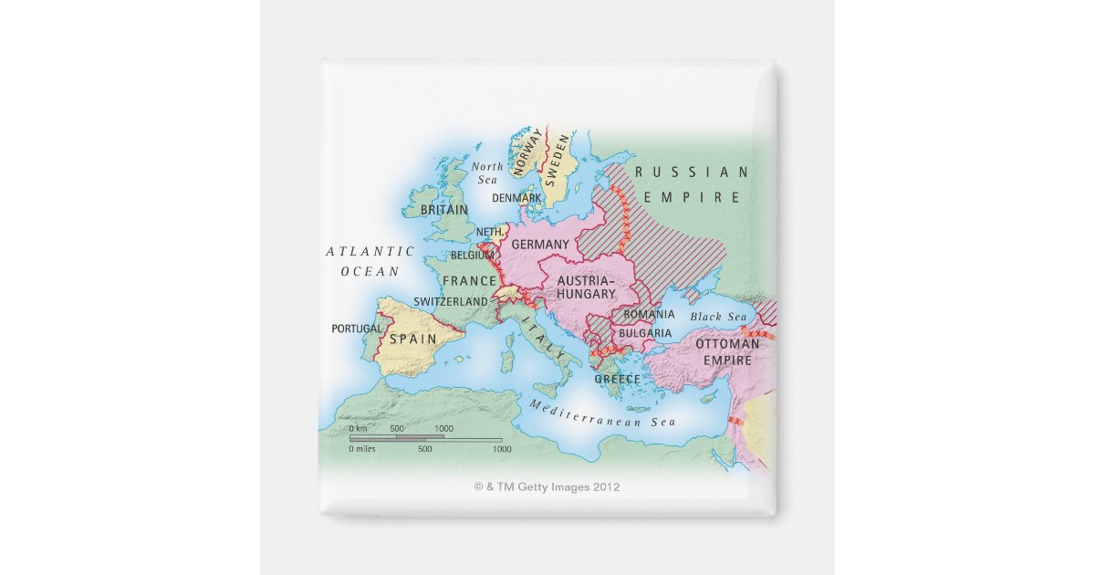Illustrated Map of Europe Magnet | Zazzle