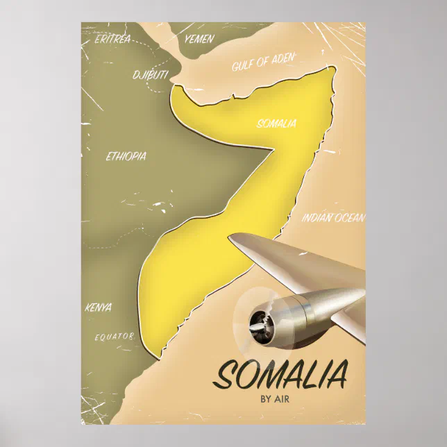 illustrated map of Somalia Poster | Zazzle