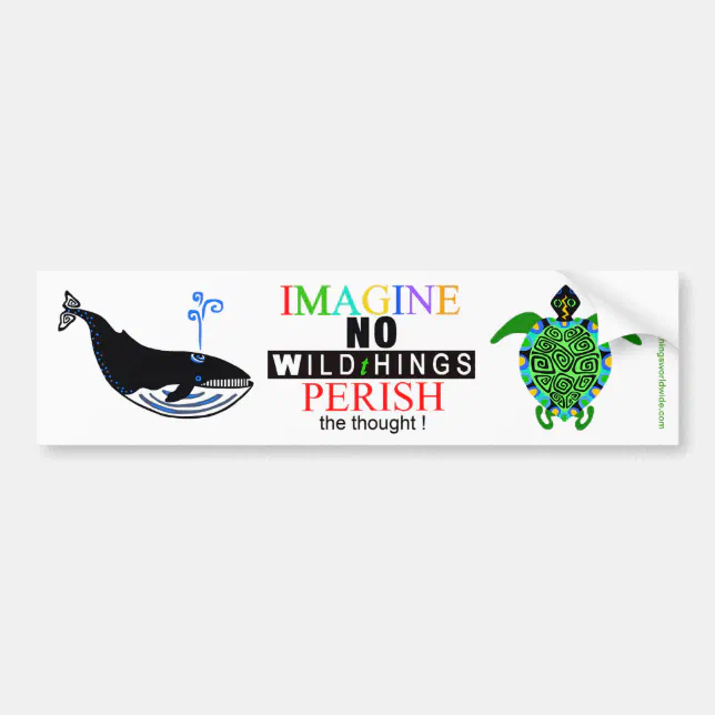 IMAGINE -Conservation- Endangered animals - Bumper Sticker | Zazzle