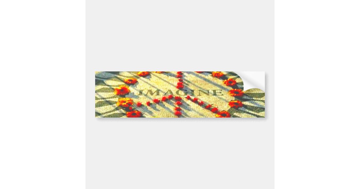 "Imagine" Peace Sign -- Bumper Sticker | Zazzle