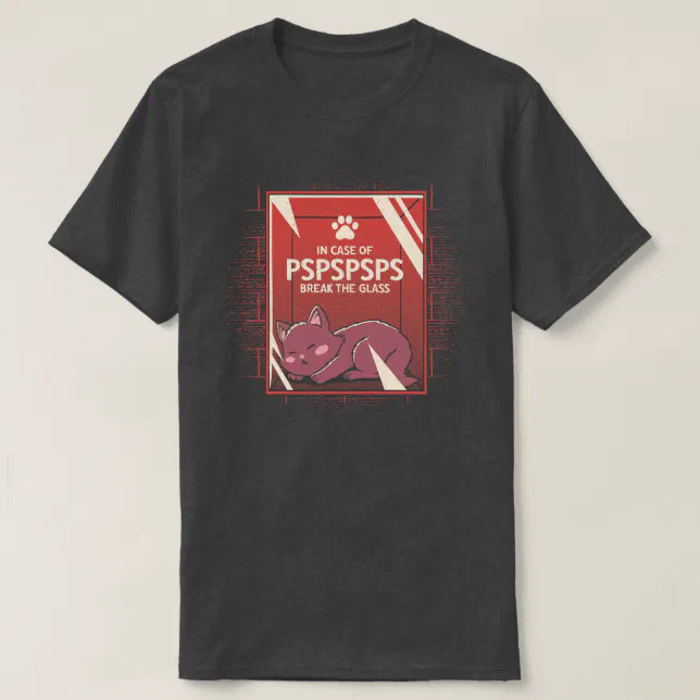 In Case of Nightmares Break The Glass Cat by Tobe T-Shirt | Zazzle