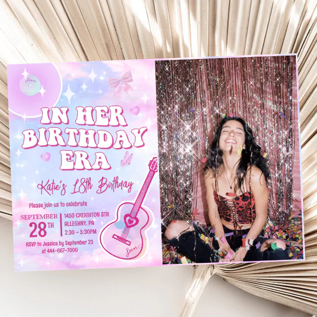 In Her Birthday Era Birthday Party Invitation | Zazzle