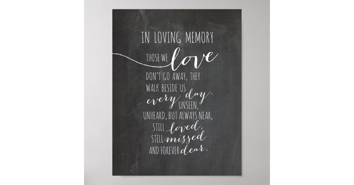 In loving memory memorial, funeral, rustic poster | Zazzle