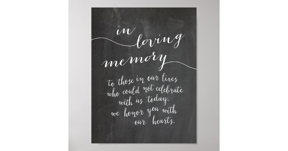 In loving memory memorial, funeral, Rustic Poster | Zazzle