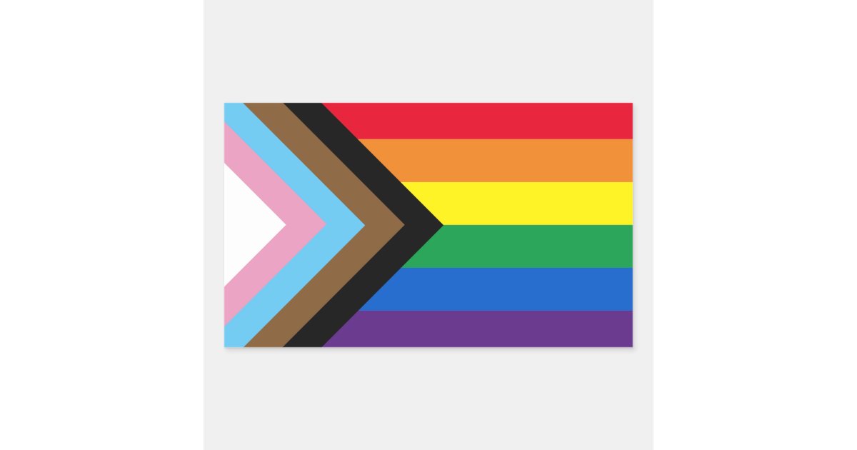 Inclusive Rainbow Lgbtq Gay Diversity Flag Rectangular Sticker Zazzle