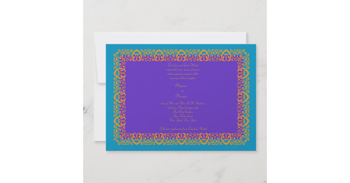 Indian Hindu Muslim Weddubg Invitation Mehndi | Zazzle