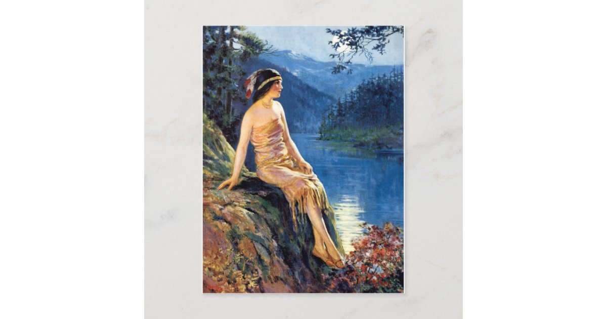 Indian Maidens 1920s Calendar Girls Postcard | Zazzle