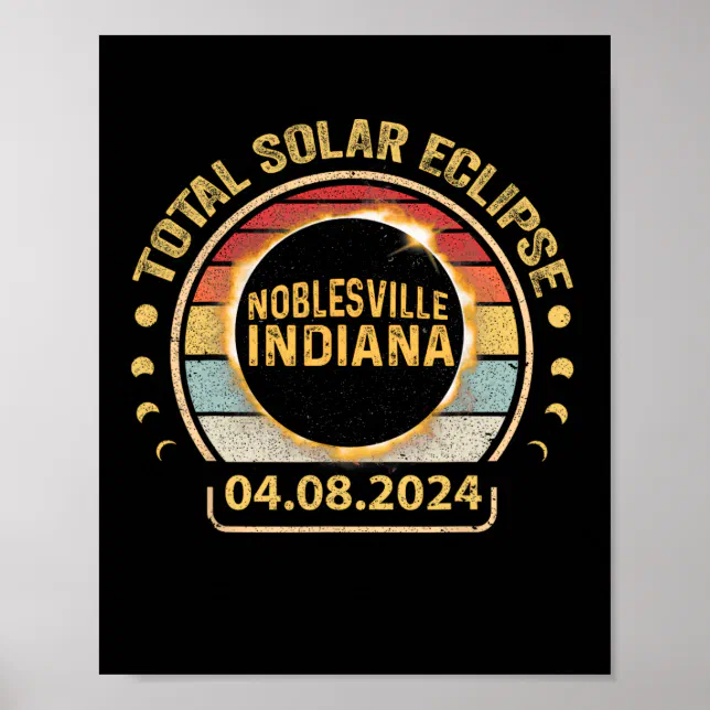 Indiana Total Solar Eclipse Party 2024 Totality Poster | Zazzle