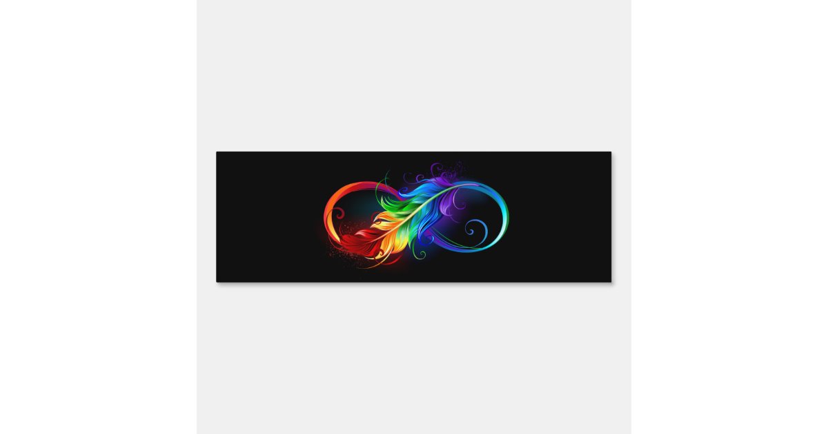 Infinity Symbol with Rainbow Feather Garden Sign | Zazzle