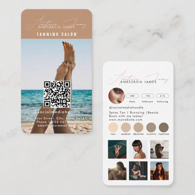 Influencer Feed Grid Social Media QR Code Business Business Card | Zazzle