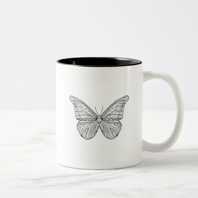 Inspired Butterfly Two-Tone Coffee Mug | Zazzle