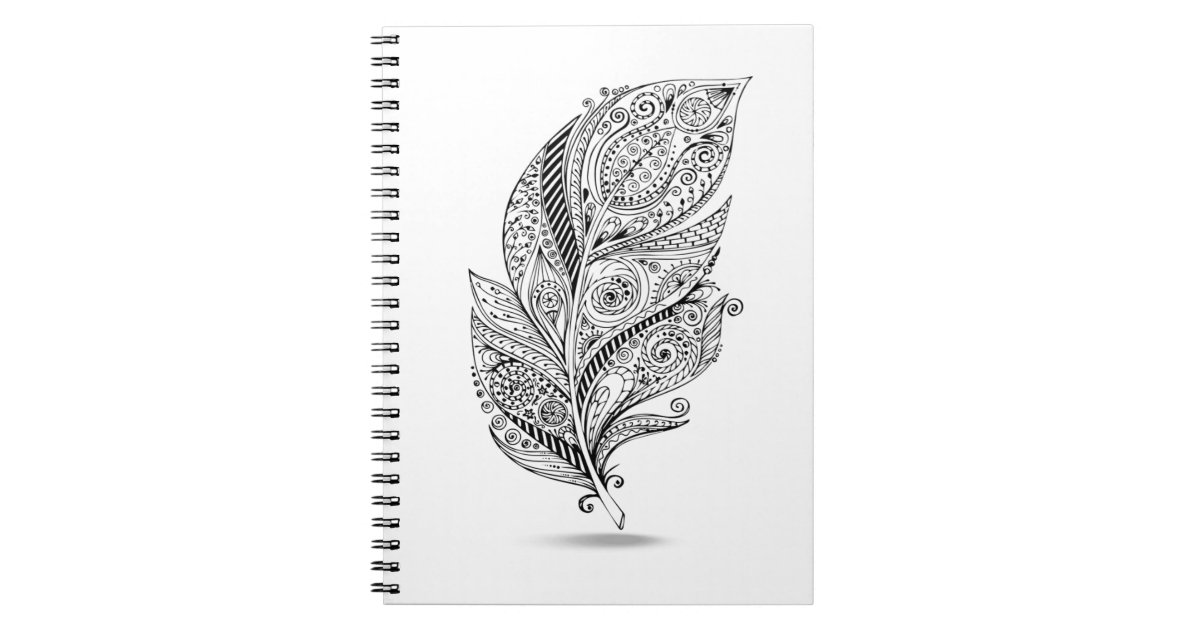 Inspired Tribal Feather Notebook | Zazzle